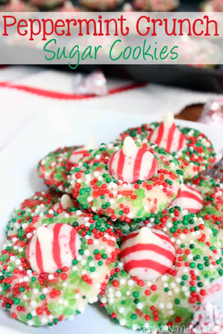Peppermint Crunch Sugar Cookies - Everyday Made Fresh